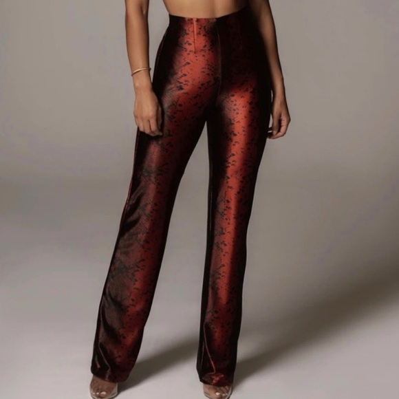 JLUXLABEL | Pants & Jumpsuits | Jluxlabel Snakeskin Red Pant | Poshmark